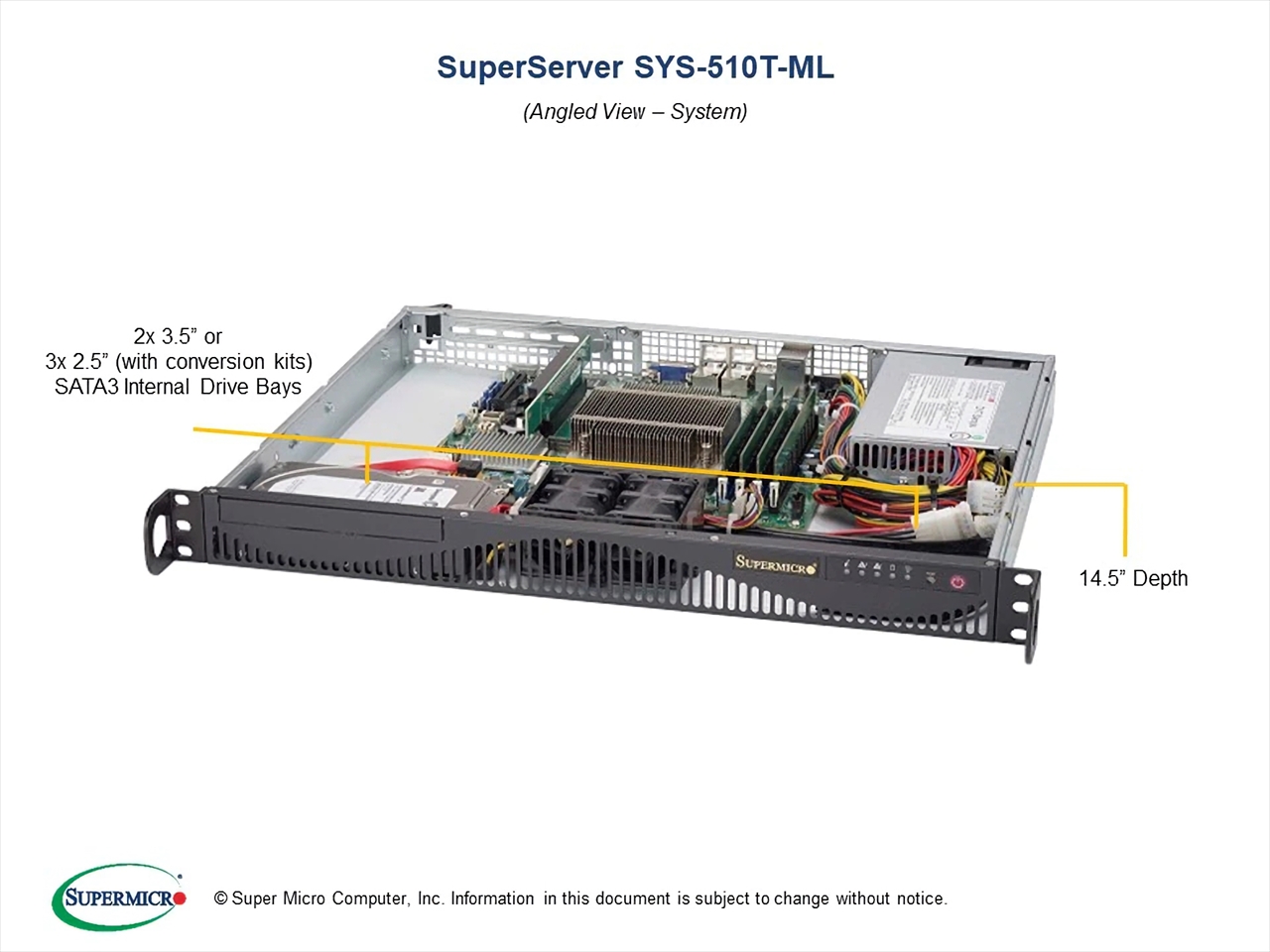 Super Micro SYS-510T-ML SYS-510T-ML | SuperMicro 社製品 | PCパーツと自作パソコン・組み立てパソコンの専門店 | 1's PCワンズ