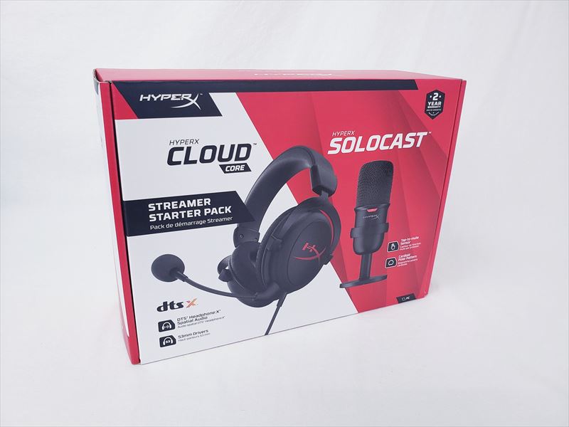 HyperX Streamer Starter Pack ゲーミングヘッドセット Cloud Core & コンデンサーマイクSoloCast ...