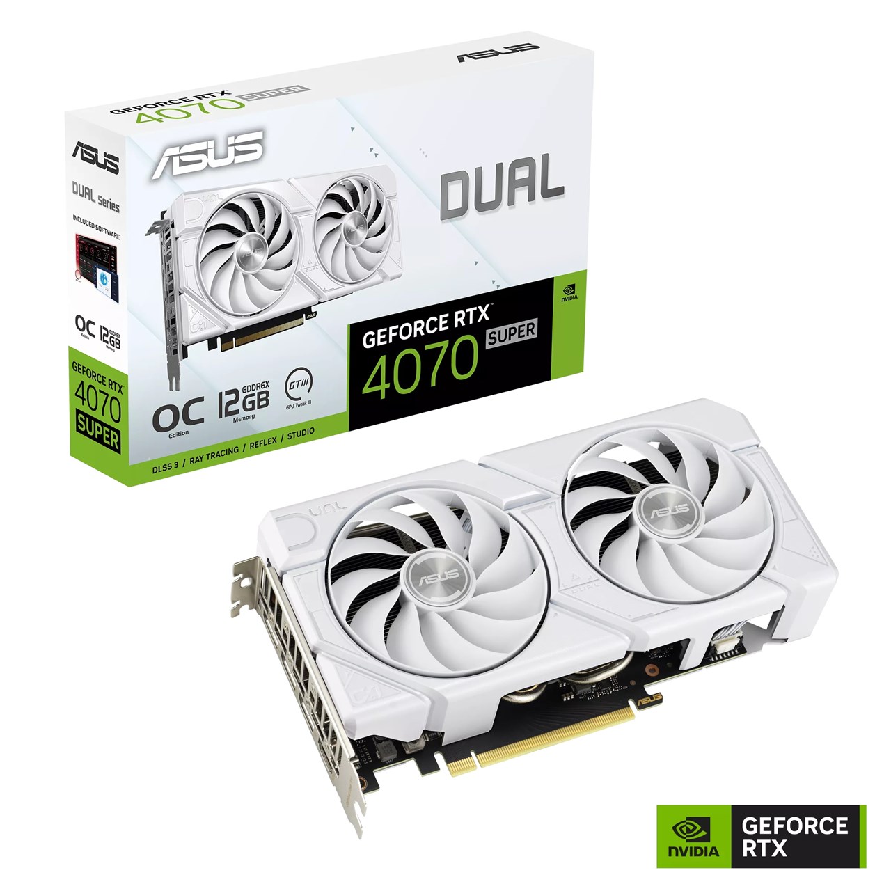 DUAL-RTX4070S-O12G-EVO-WHITE | GeForce RTX 4070 SUPER | NVIDIA PCI-Express | ビデオカード | PCパーツと自作 ...
